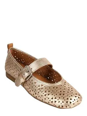KENNETH COLE Karla Cutout Mary Jane Flats - Gold Perforated