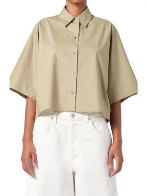 AGOLDE Merrin Cotton Poplin Shirt - Cocoon