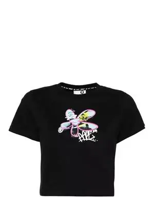 A BATHING APE Aape * Graphic Print T-shirt - Black