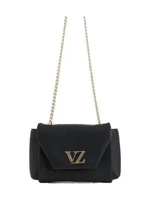 VELEZ Velez Mini Lili Leather Bag With Chain Strap Black