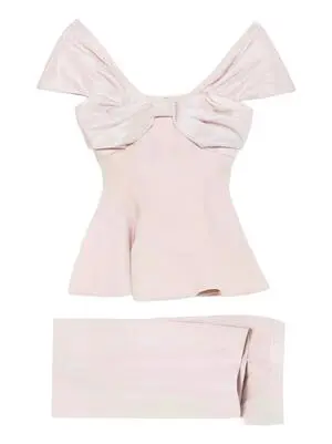 SAIID KOBEISY Draped Set With Bow Detail - Pink