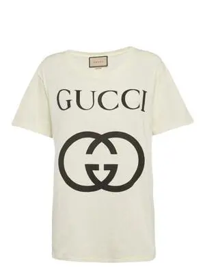 GUCCI Interlocking Gg Logo Printed T-shirt
