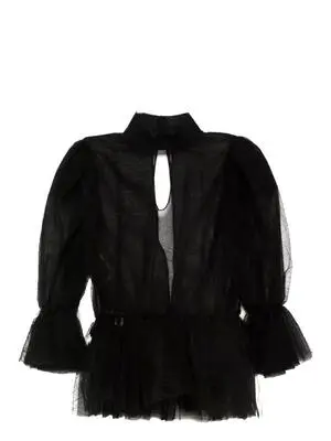 SAIID KOBEISY Ruffled Blouse - Black