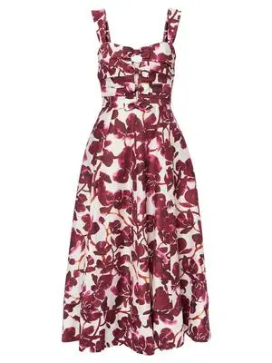 Rebecca Vallance Nerissa Floral Midi Dress - Red