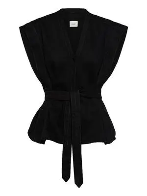 LEMAIRE Chasuble Belted Denim Top - Black