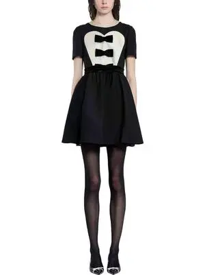 Valentino Garavani Crepe Couture Bow-detail Mini Dress - Black