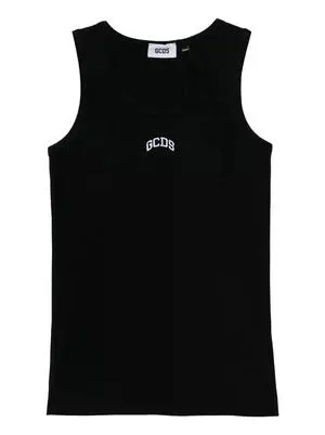 Gcds Logo-embroidered Tank Top - Black