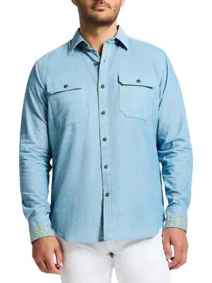 ROBERT GRAHAM Men & Apos;s Embroidered Corduroy Shirt Jacket