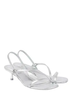 Simkhai Cedonia Leather Slingback Sandals - Silver