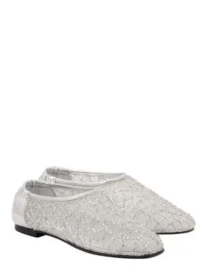 Simkhai Eden Metallic Lace Ballet Flats - Silver