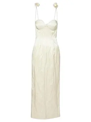 Magda Butrym Floral-appliqué Bustier Dress - White