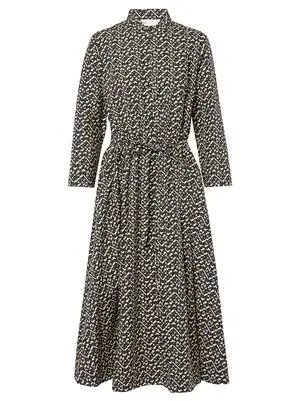 Tory Burch Printed Cotton Poplin Shirt Dress - Black