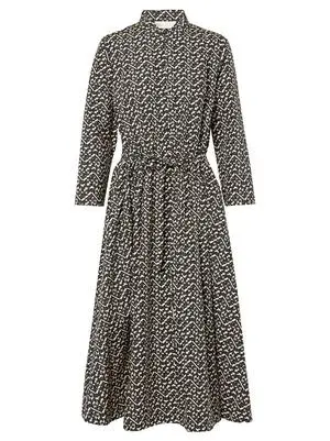 Tory Burch Printed Cotton Poplin Shirt Dress - Black