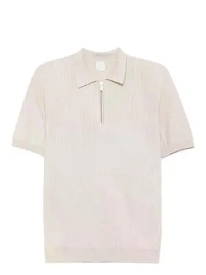 Eleventy Cable-knit Polo Shirt - Neutrals