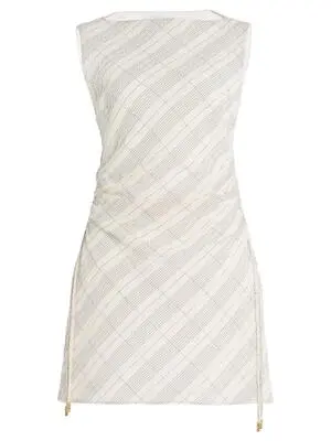 Anna Quan Kai Tartan-checked Dress - Ivory