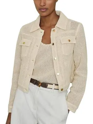 REISS Renzo Textured Jacket - Neutral