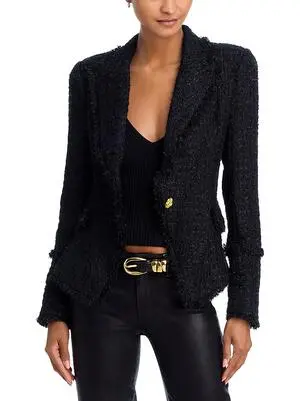 L'Agence Kaisley Frayed Blazer - Black