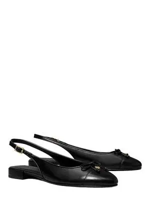 Tory Burch Cap Toe Slingback Ballet Flats - Perfect Bl