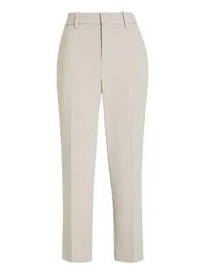Vince Cropped Slim-leg Crepe Trousers - Beige