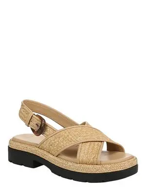 Vince Helena Raffia Slingback Sandals - Toasted White