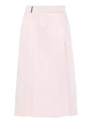 Peserico Poplin Midi Skirt - Pink