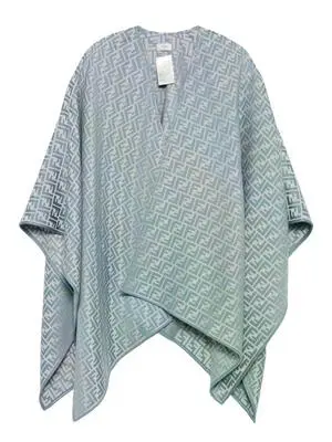 Fendi Ff Jacquard Cape - Blue