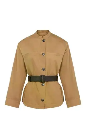 YVES SALOMON Belted Jacket - Brown