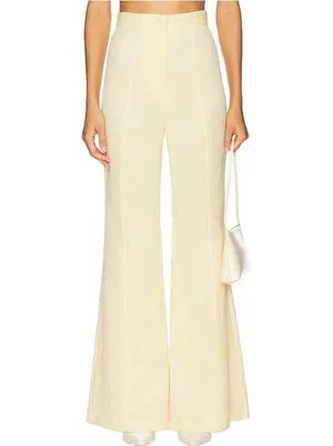 SABINA MUSAYEV Wide Leg Textured Pants - Yellow
