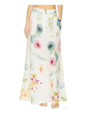 LA FUORI Blossom Belle Flared Pants - Beige