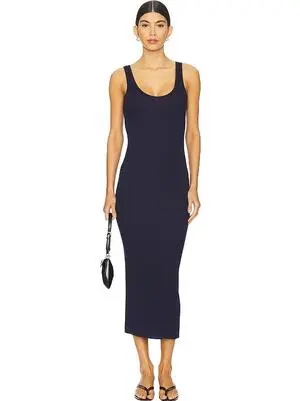 Enza Costa Stretch Silk Knit Maxi Tank Dress - Indigo