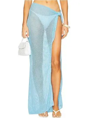 L*Space Soleil Sarong Skirt In Blue - Seaspray