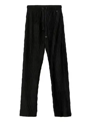 Herno Plissé Tapered Trousers - Black