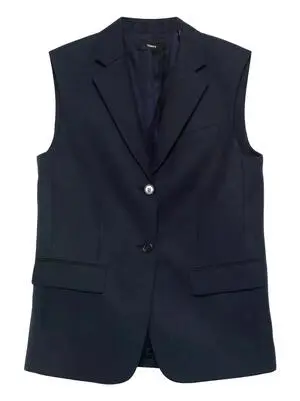 Theory Notched Lapel Gilet - Blue