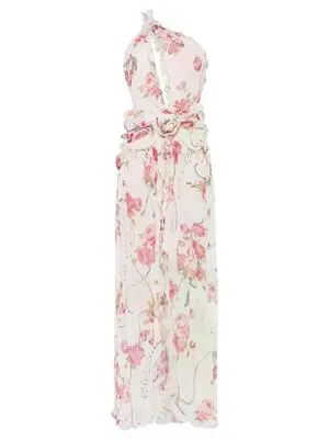Blumarine Floral-print Maxi Dress - Neutrals