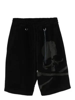 MASTERMIND WORLD Skull-jacquard Fleece Shorts - Black