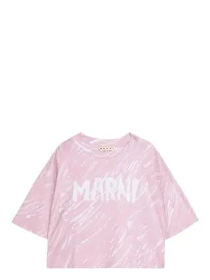 Marni Printed Cotton-jersey T-shirt - Baby Pink