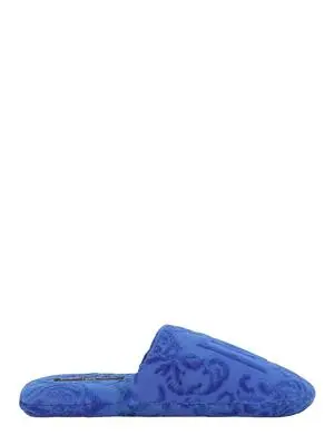 Dolce & Gabbana Logo Embroidered Slippers - Blue