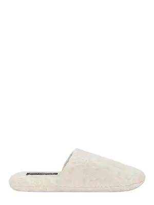 Dolce & Gabbana Logo-embroidered Slippers - Neutrals
