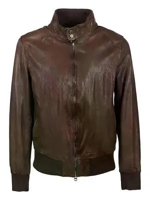 STEWART Leather Jacket - Brown