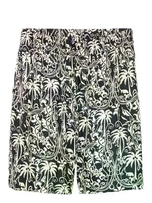 LANEUS Graphic-print Bermuda Shorts - Black