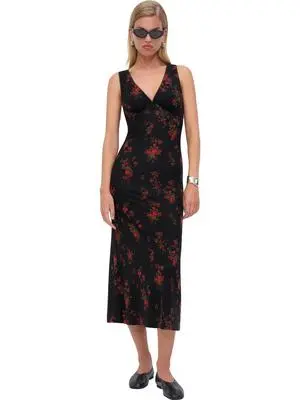 REFORMATION Reformation Brayden Knit Midi Dress Black