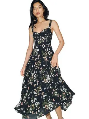 REFORMATION Lela Lace Dress - Black