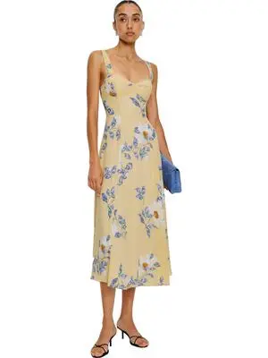 REFORMATION Lela Lace Dress Yellow