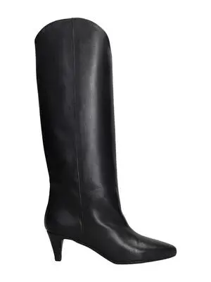 GISEL MOIRE 60mm Gitana Leather Boots - Black