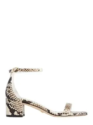STUART WEITZMAN Simple Curve Snake-effect Leather Sandals - Animal Print