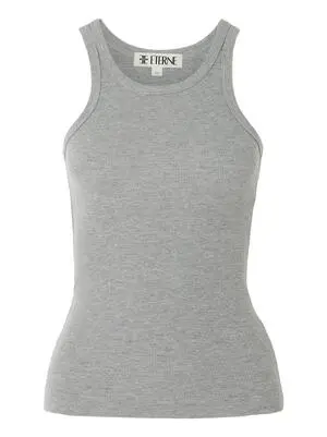 Eterne Ribbed Stretch-jersey Tank - Gray