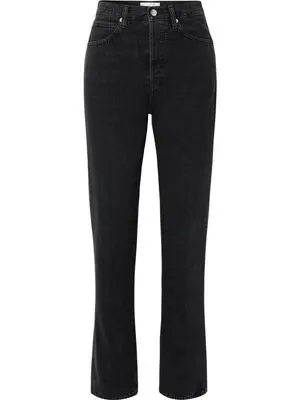 FRAME The Vertical High-rise Bootcut Jeans - Black