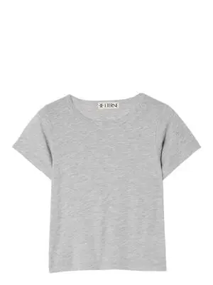 Eterne Baby Tee Cropped Cotton And Modal-blend Jersey T-shirt - Gray