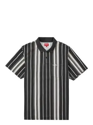 Supreme Vertical Stripe Polo Shirt - Black
