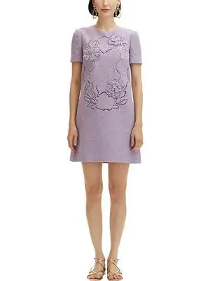 Oscar De La Renta Tweed Shift Dress - Thistle